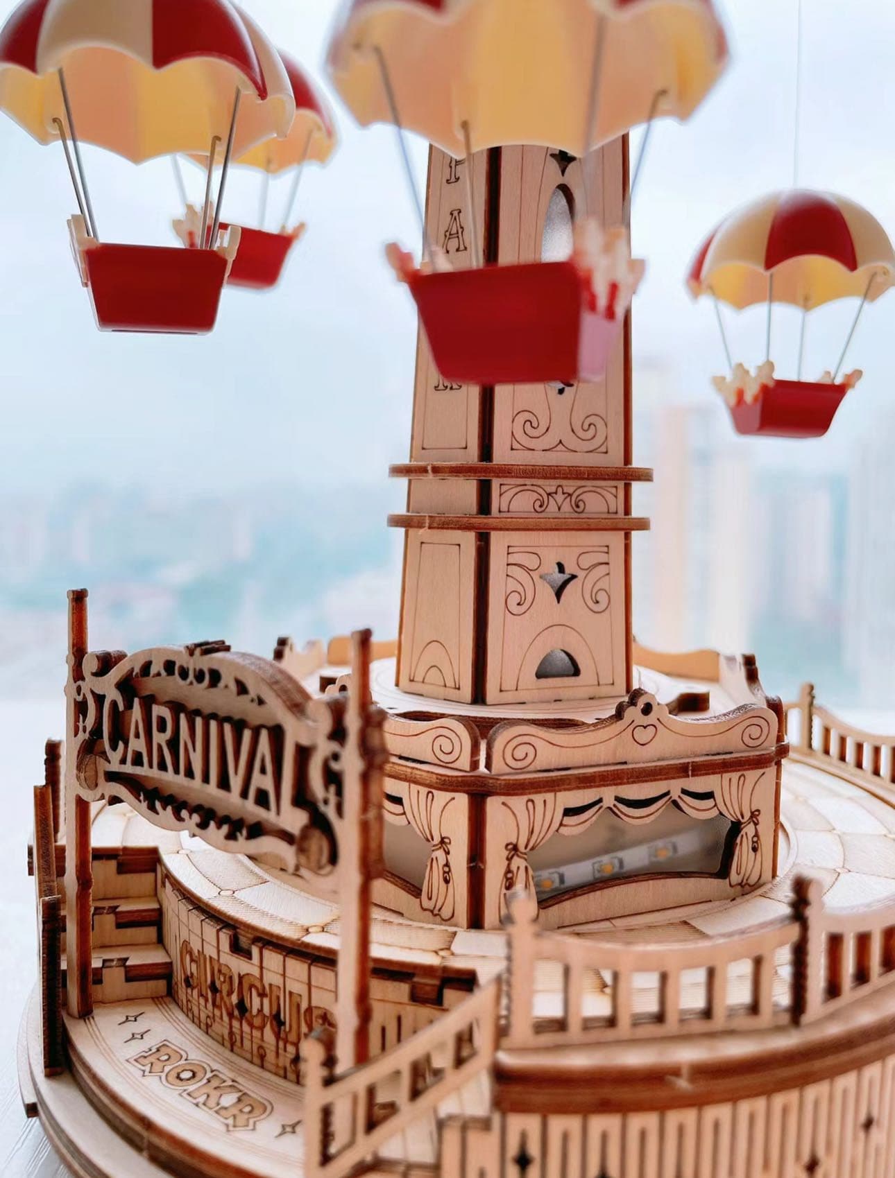 Wooden Carousel Toy, Miniature Carousel Charm, Wooden Ornaments, Mardi ...