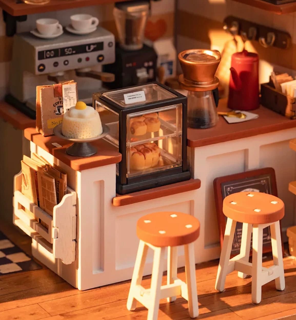 Coffee Shop Miniature, Modern Miniature Furniture, Table and Chairs ...