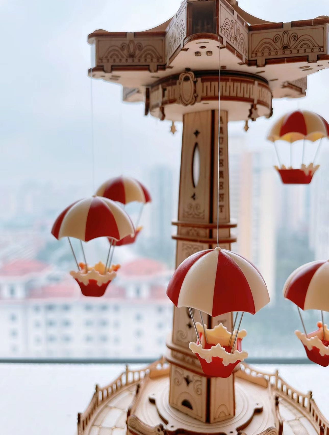 Wooden Carousel Toy, Miniature Carousel Charm, Wooden Ornaments, Mardi ...