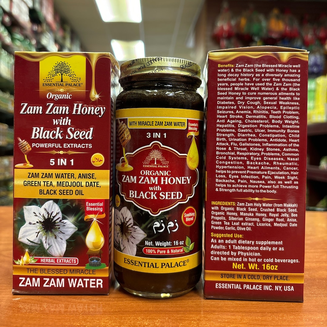 Organic Zam Zam Honey With Black Seed 5 in 1 by Essential Palace - Etsy