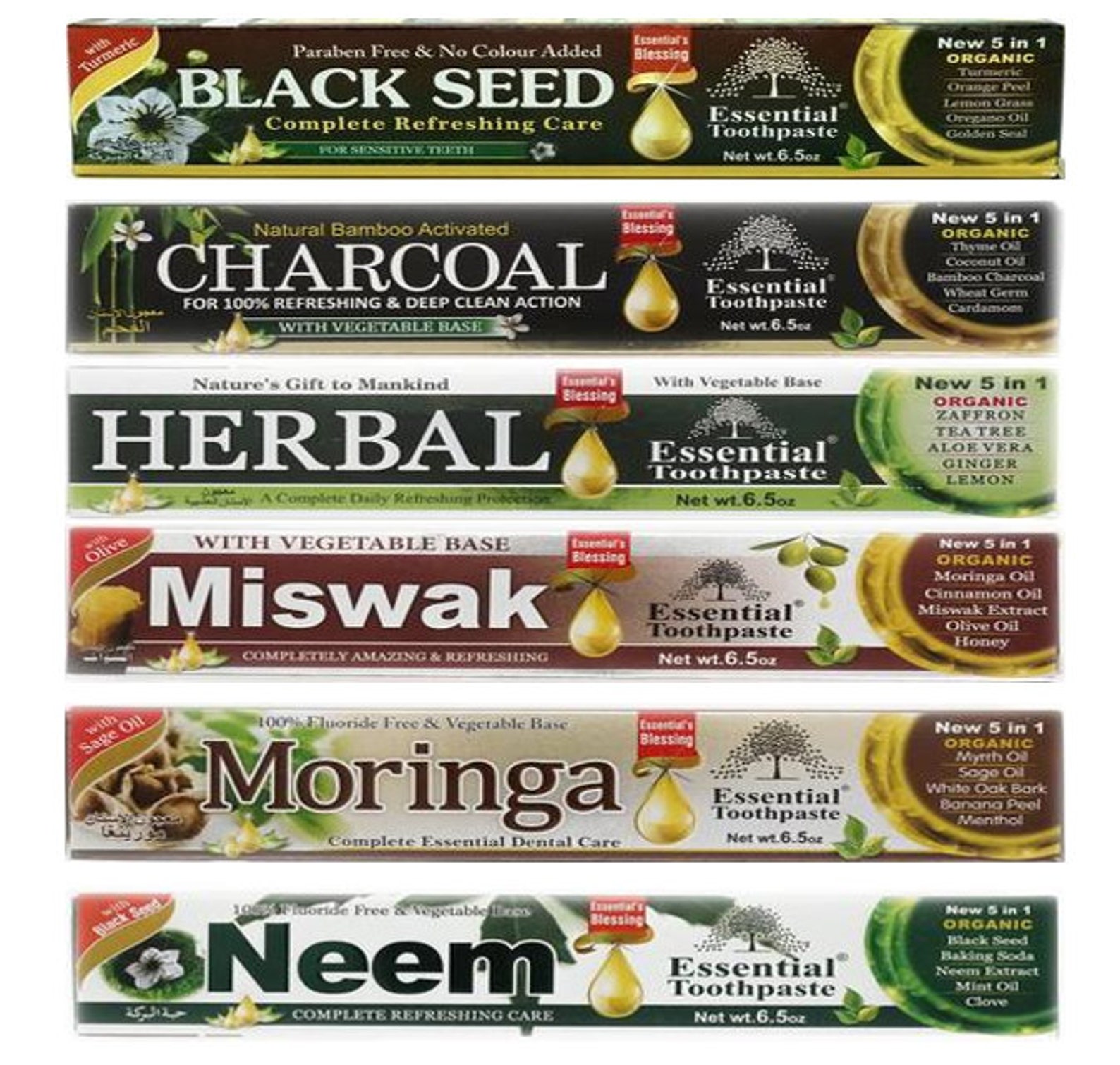 Organic Essential Toothpaste Fluoride Free Deferent Variety 6 Pieces ...