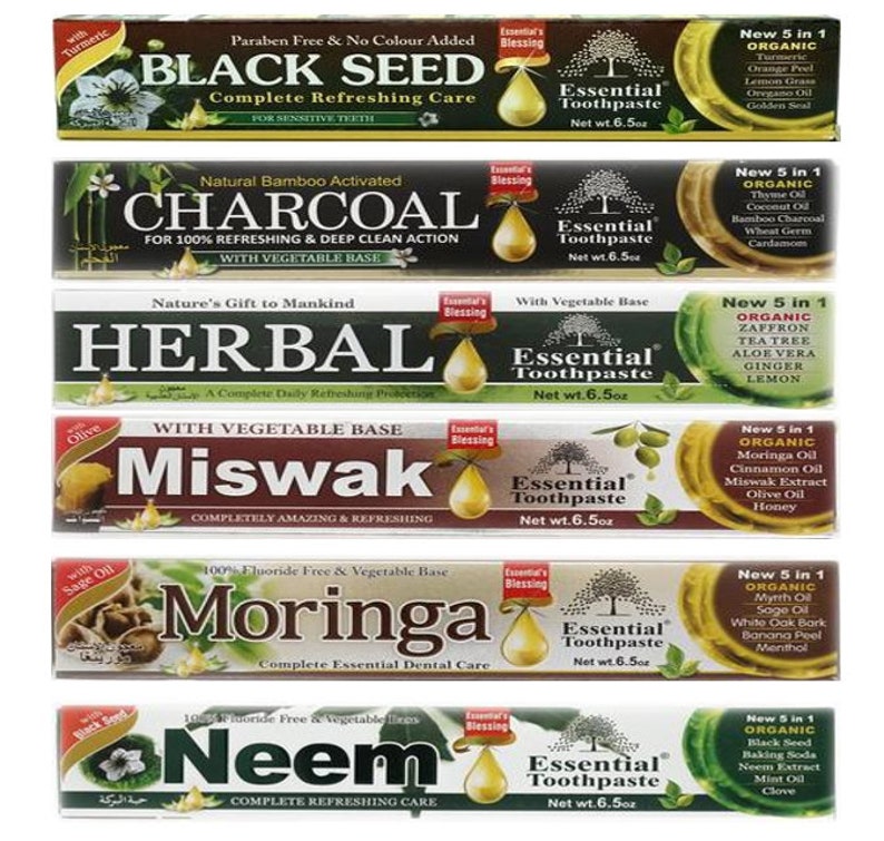 Organic Essential Toothpaste Fluoride Free Deferent Variety 6 Pieces Pack by Esp-tube 6.5 Oz - Etsy