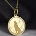 14K Solid Gold Howling Wolf Necklace, Dainty Wolf Pendant, Wolf ...