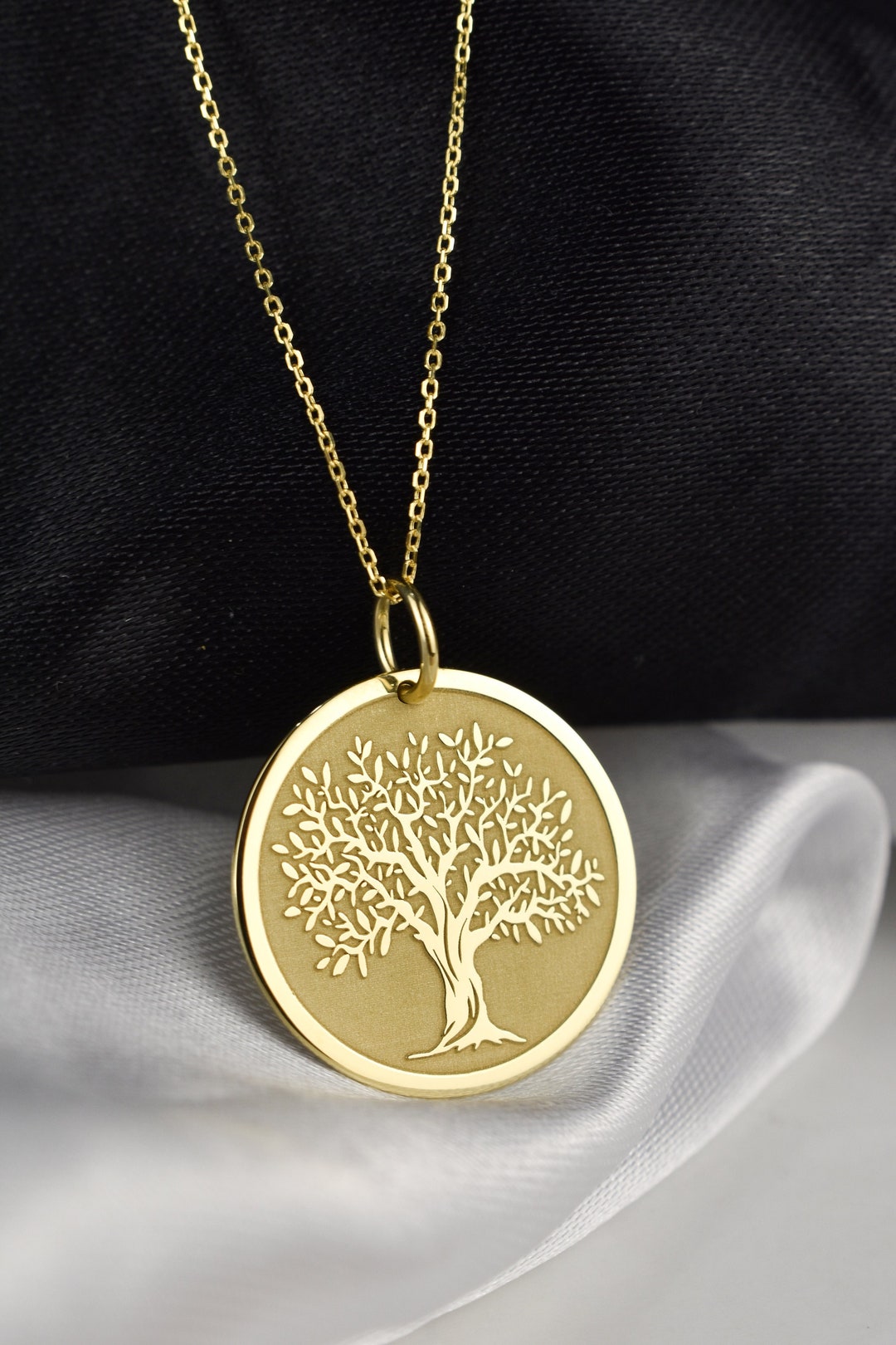 14K Solid Gold Tree of Life Necklace Gift for Family, Personalized ...