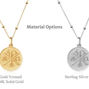 14K Solid Gold Chi Rho Necklace, Greek Orthodox Necklace, Gold ...