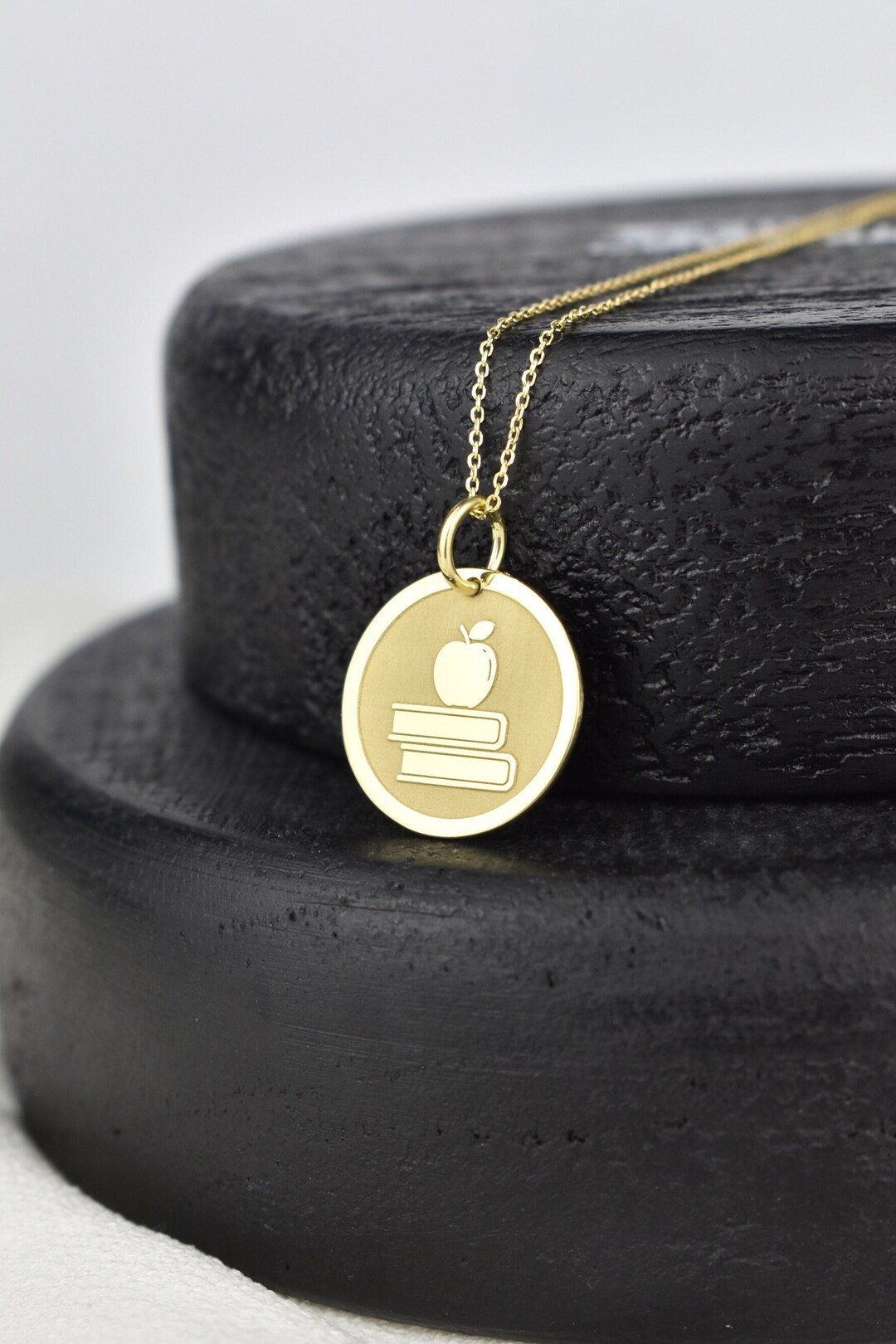 14K Gold Education Major Graduation Necklace Gift, Personalized Teacher ...