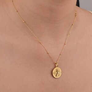 14K Gold Faravahar Necklace, Ancient Persian Pendant, Zoroastrianism ...