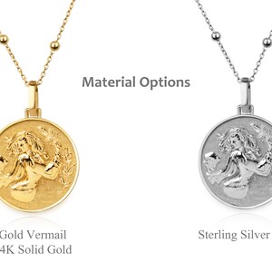 14K Solid Gold Virgo Zodiac Sign Necklace for Women, Dainty Virgo ...
