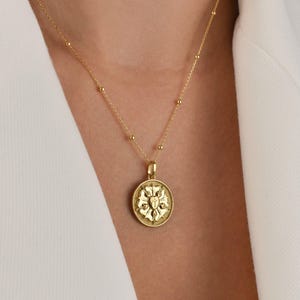 14K Gold Luther Rose Necklace, Lutheran Cross Pendant Medal, Martin ...