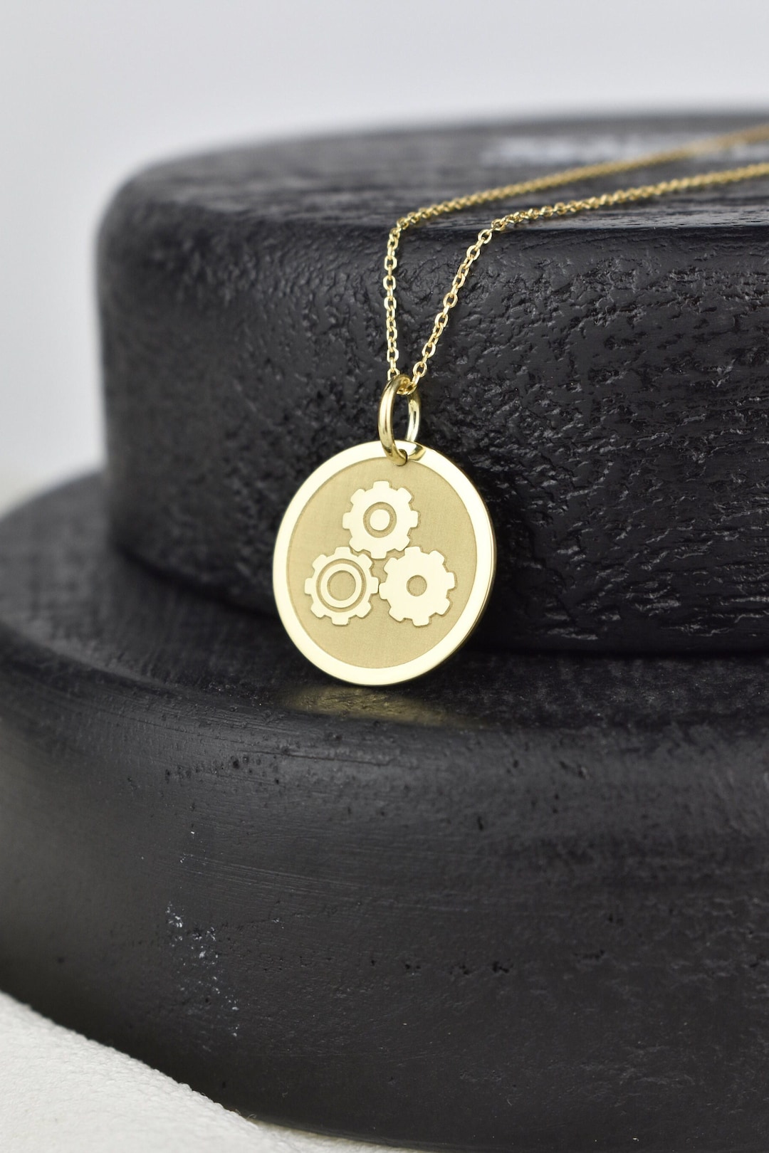 14K Solid Gold Engineer Graduation Gift Necklace, Personalized Engineer ...