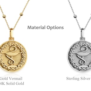 14K Gold Pharmacist Necklace, Medical Student Graduation Gift, Snake ...