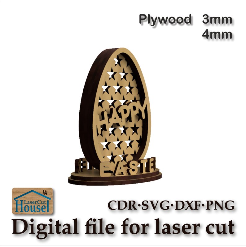 Elegant Eggs Laser Cut Files With Layered Design for Easter Decorations ...