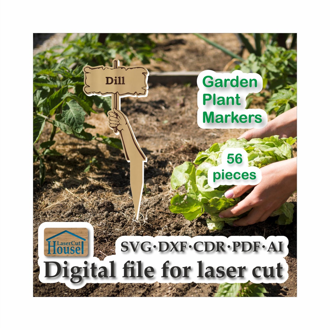 Lasercut SVG File - Garden Markers. 56 Names of Garden Plants. - Etsy