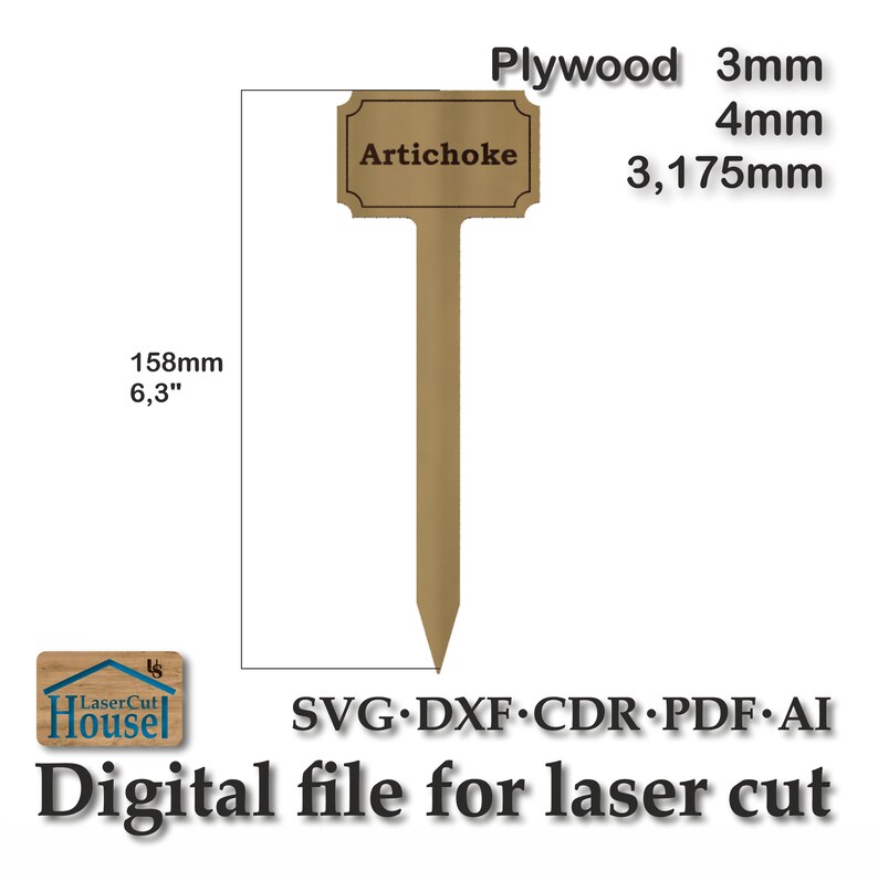 Garden Markers - Laser Cut File, SVG, CDR, PDF, Ai, Dxf - Etsy
