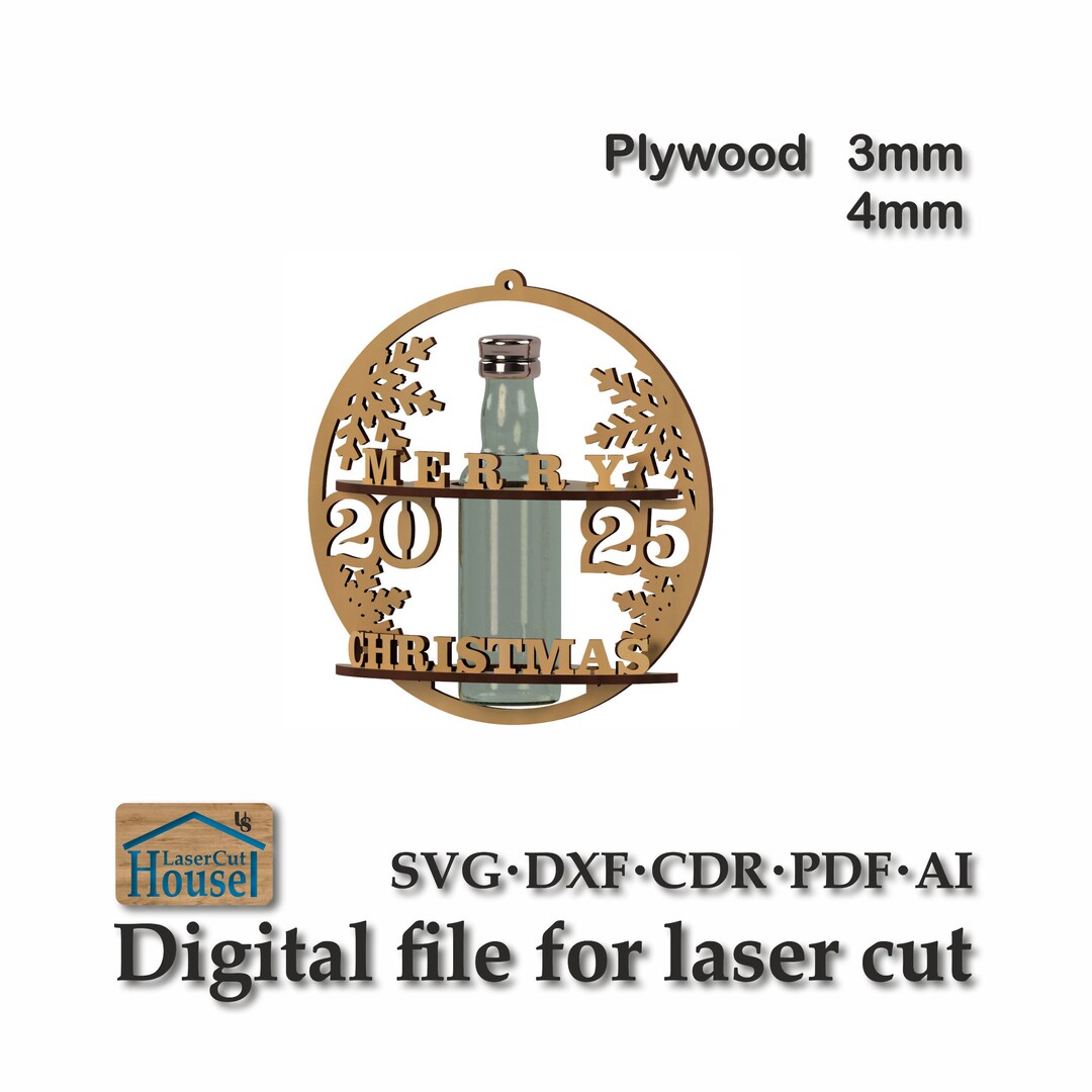 Alcohol Shooter Christmas Ornament File - Digital Design for Festive ...