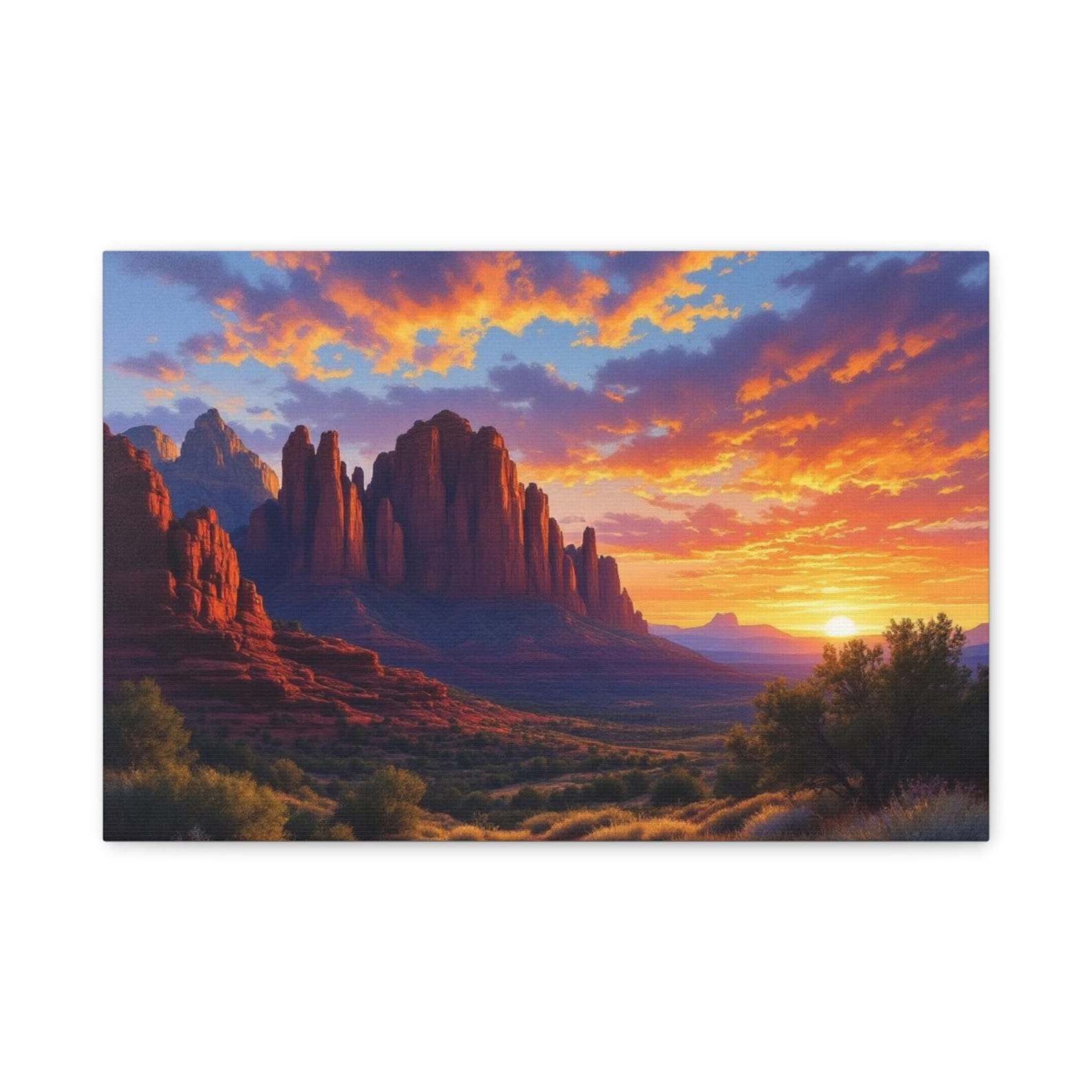 Canvas Print, Sedona Red Rocks Matte Canvas Wall Art, Stretched Print ...