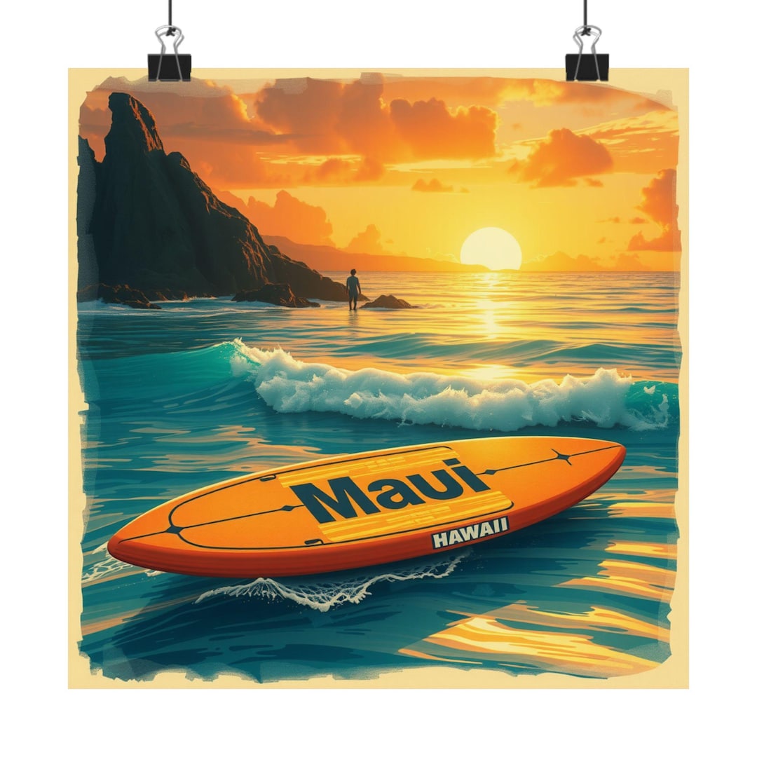 Maui Hawaii Matte Vertical Poster, Tropical Island Wall Art Print ...