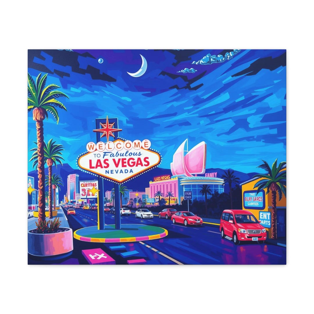 Canvas Wall Art, Las Vegas Painting, Cityscape Print, Home Decor ...