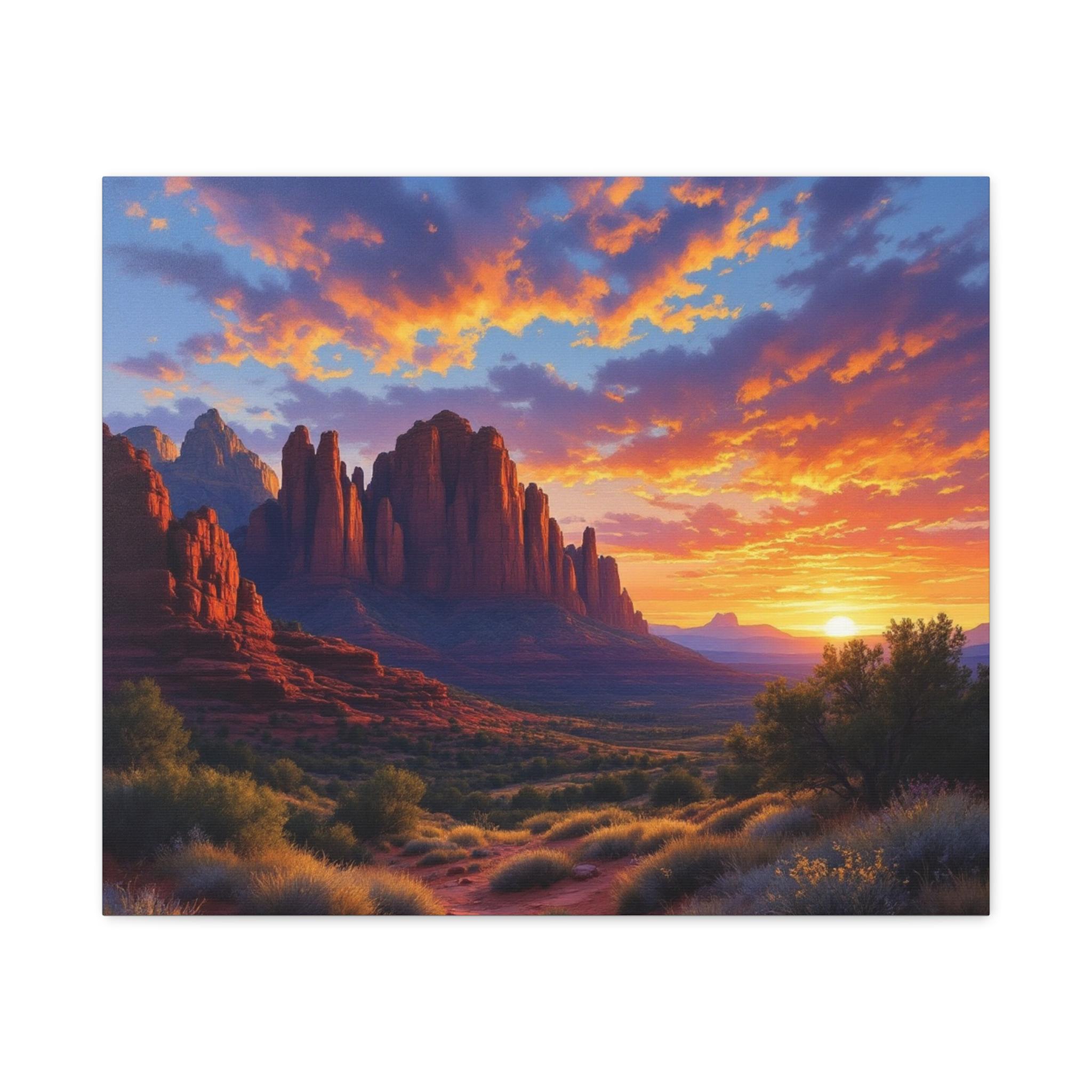 Canvas Print, Sedona Red Rocks Matte Canvas Wall Art, Stretched Print ...