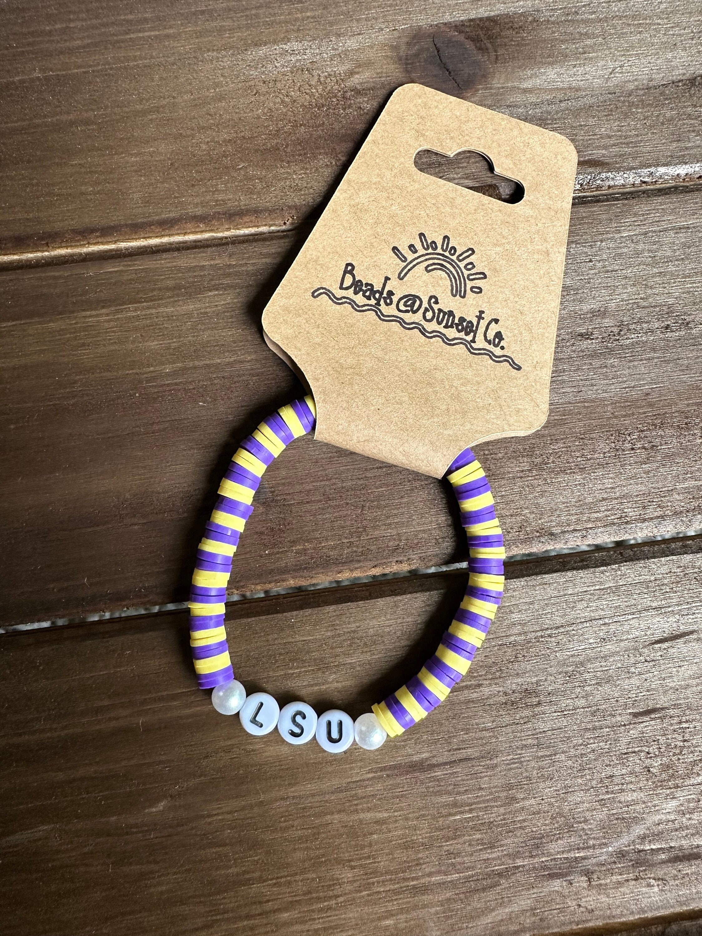 Louisiana College- Heishi Bead Bracelets- Made to Order - Etsy