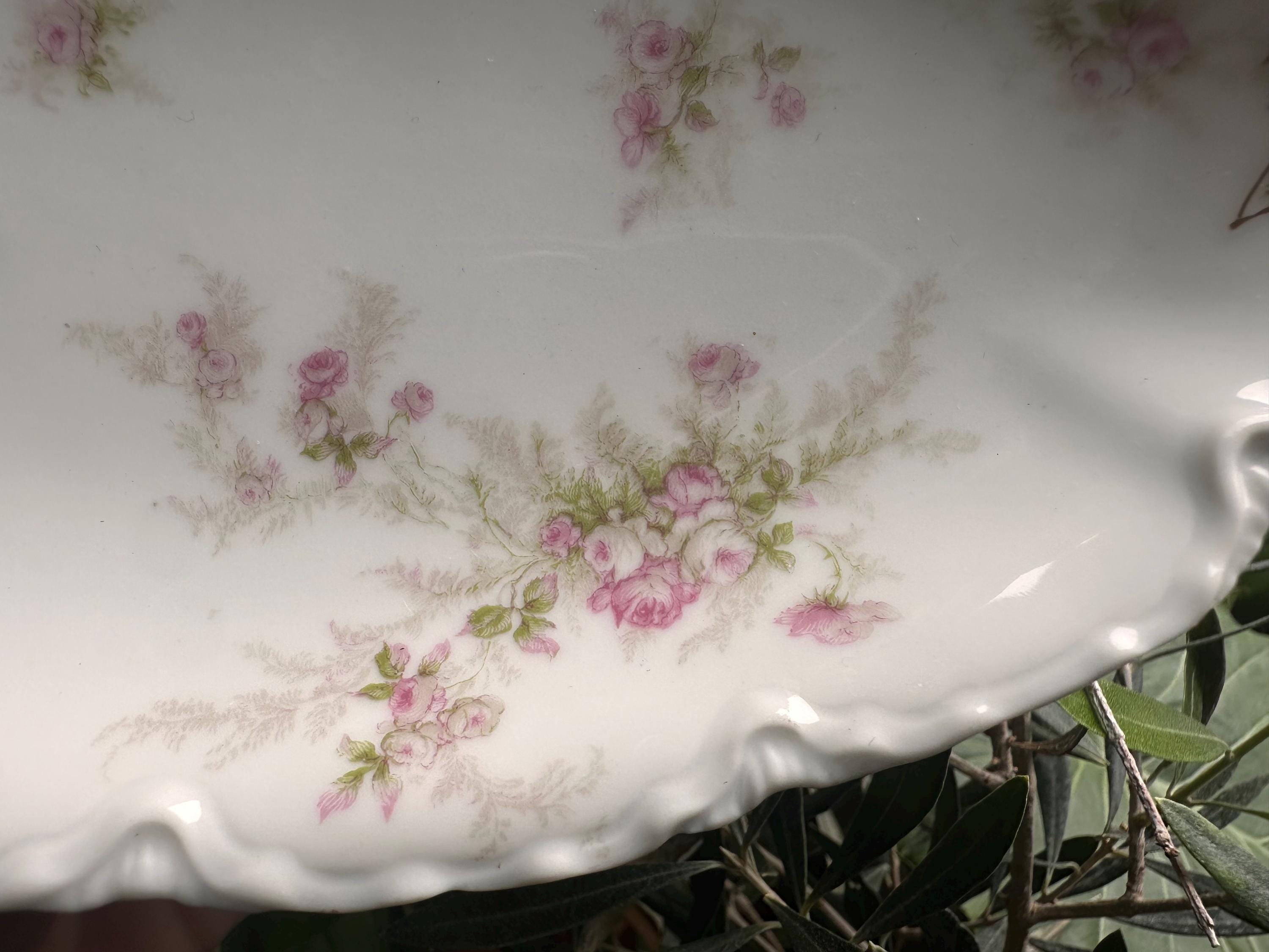 Antique LIMOGES HAVILAND Small Oval Platter Pretty Pink Roses ...