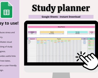 School Planner Spreadsheet, Assignment Tracker Google Sheets Excel ...