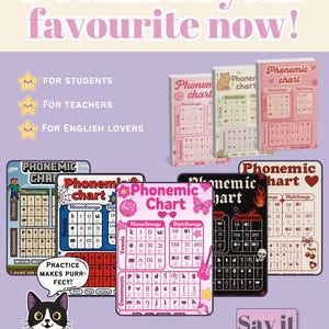 Phonemic Chart Poster + Aesthetic Sticker Pack | Printable ESL ...