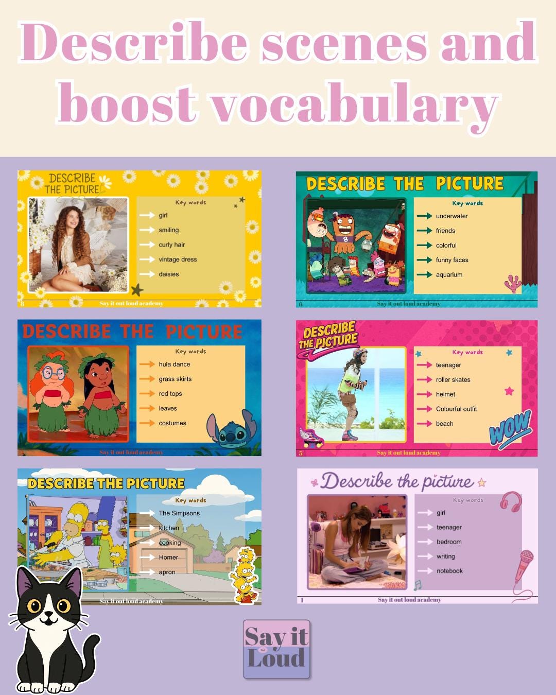 ESL Speaking Activities Pack | Describe the Picture Worksheets ...