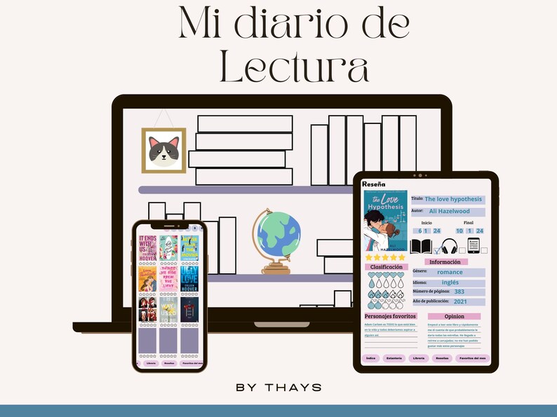 Diario De Lectura Digital - Etsy