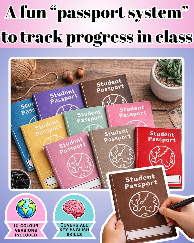 ESL Progress Tracker Printable – Student Passport PDF | English ...