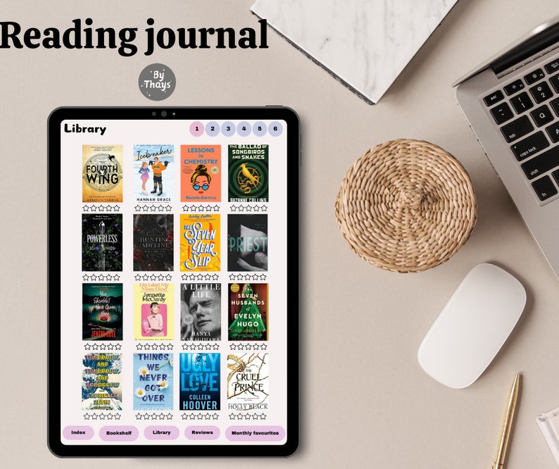 Digital Reading Journal, Portrait Reading Journal, Reading Planner ...