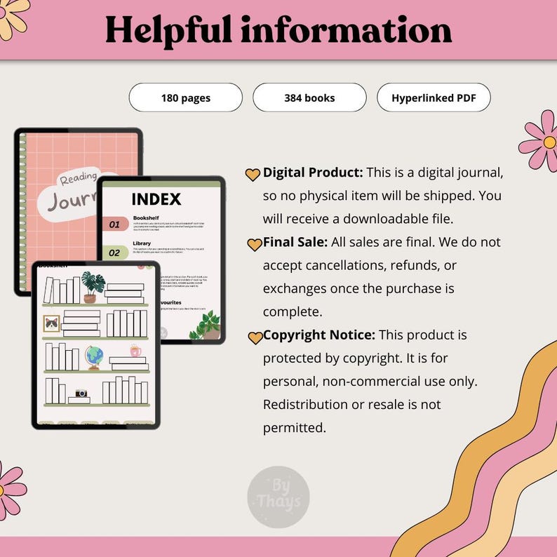 Digital Reading Journal | Editable Book Tracker & Review Planner ...