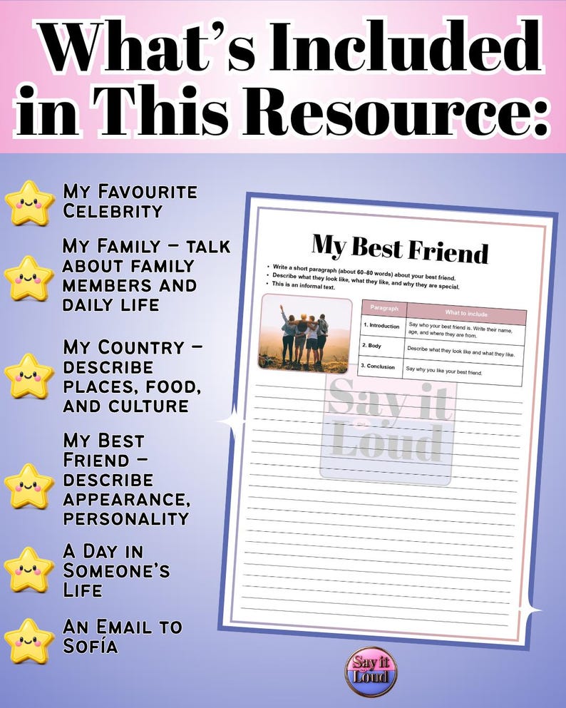 A1 ESL Writing Worksheets Bundle (6 Pdfs) | Beginner English Paragraph ...