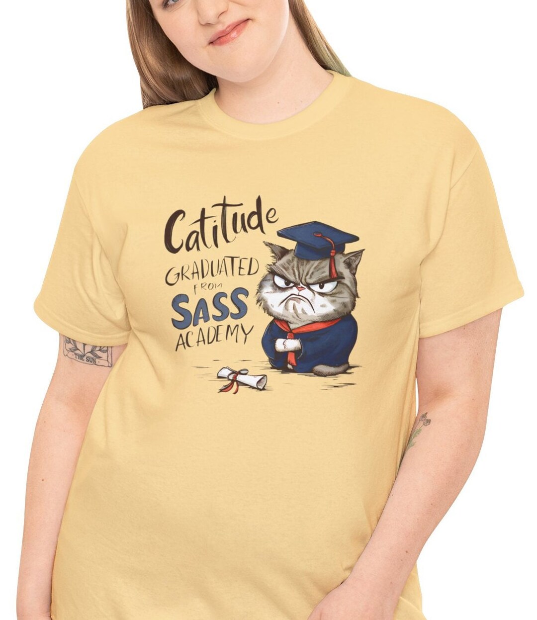 Smarty Cat Graduating With Class and Catitude T-shirt, Gift for Cat ...