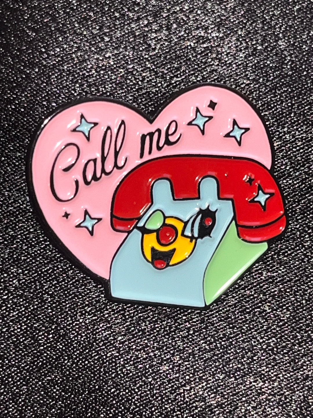 Call Me Cute Toy Phone and Heart Enamel Pin / Badge - Etsy