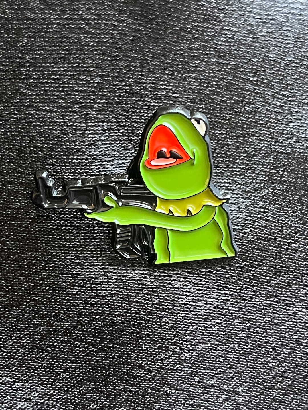 Funny Kermit the Frog With Gun Enamel Pin / Badge / Brooch - Etsy