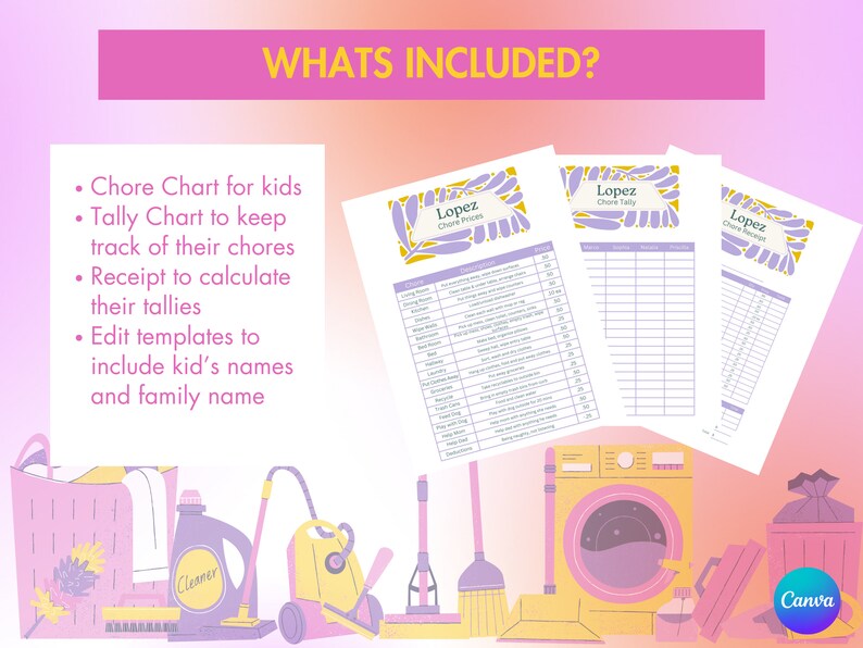 Kid's Chore Chart Templates - Etsy