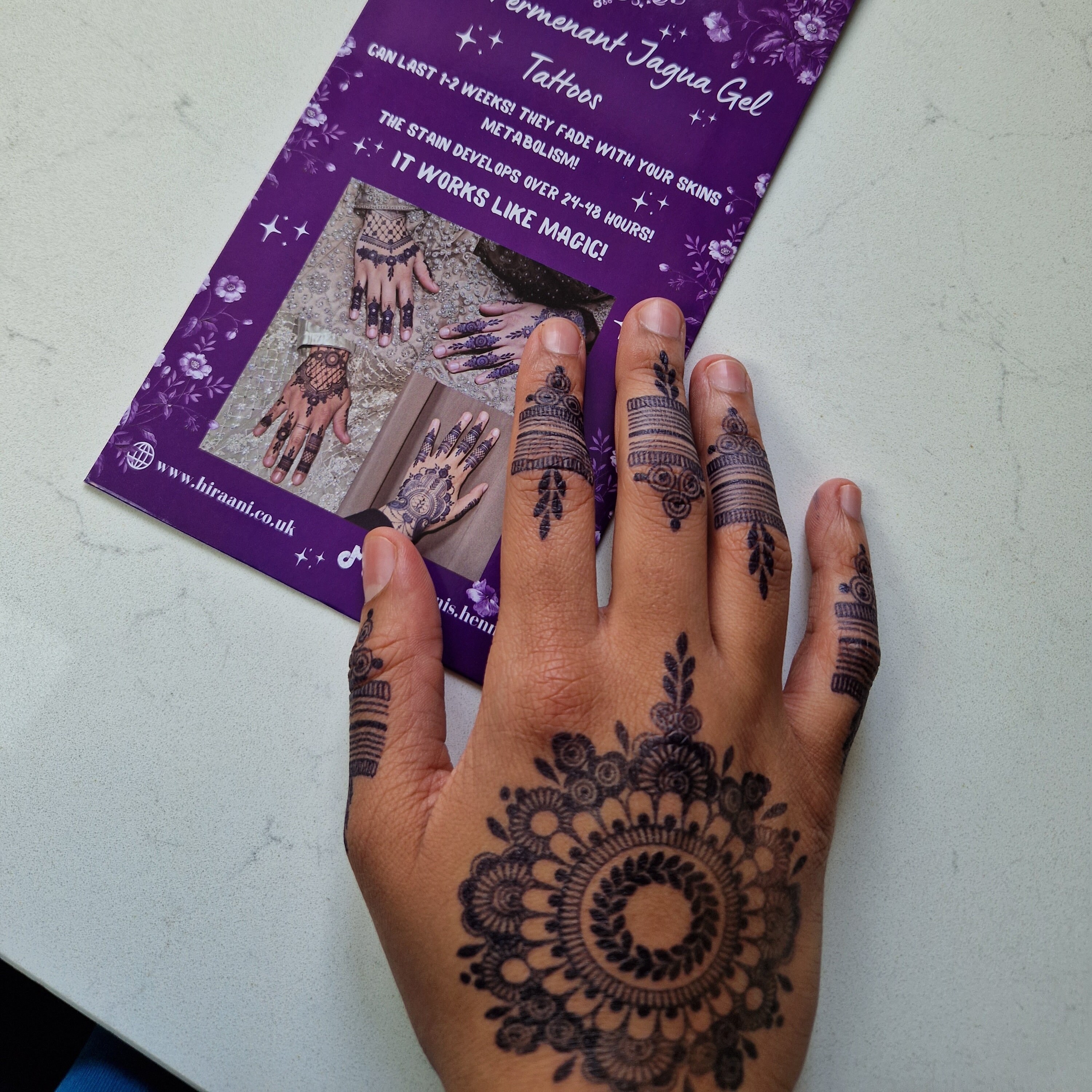 Semi-permanent Tattoo Jagua Gel Tattoo Sticker Bridal Mandala Vines ...