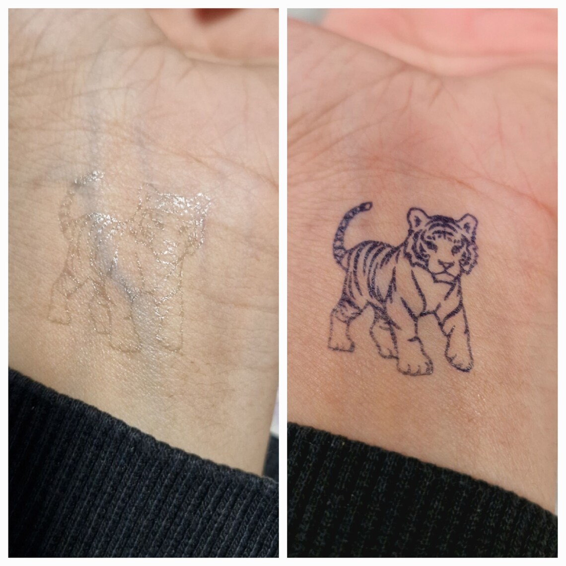 Natural Semi-permanent Tattoo Jagua Gel Tattoo Sticker Mini Tiger Cubs ...