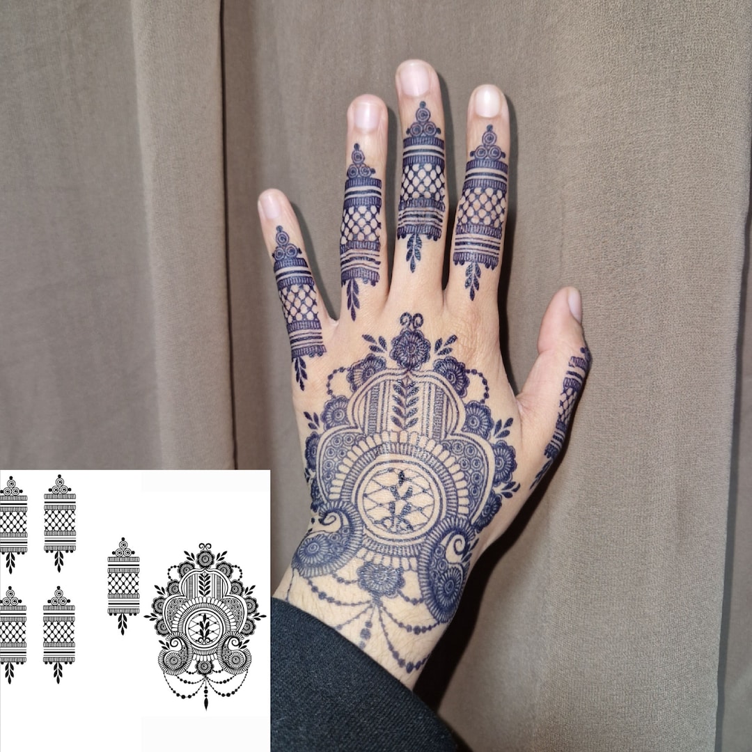 Natural Semi-permanent Tattoo Jagua Gel Tattoo Sticker Bridal Henna ...
