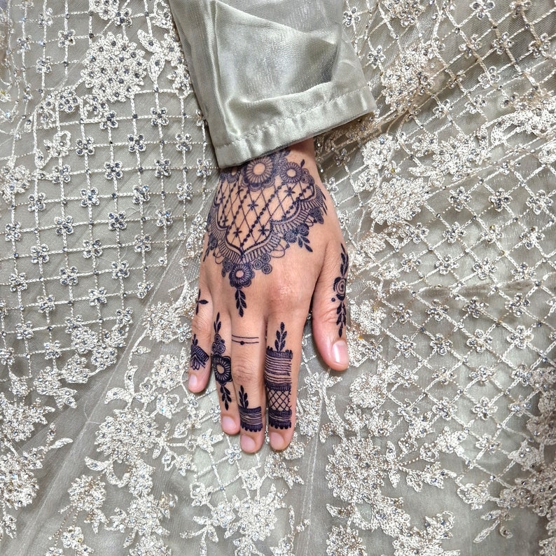 Natural Semi-permanent Tattoo Jagua Gel Tattoo Sticker Bridal Dome ...