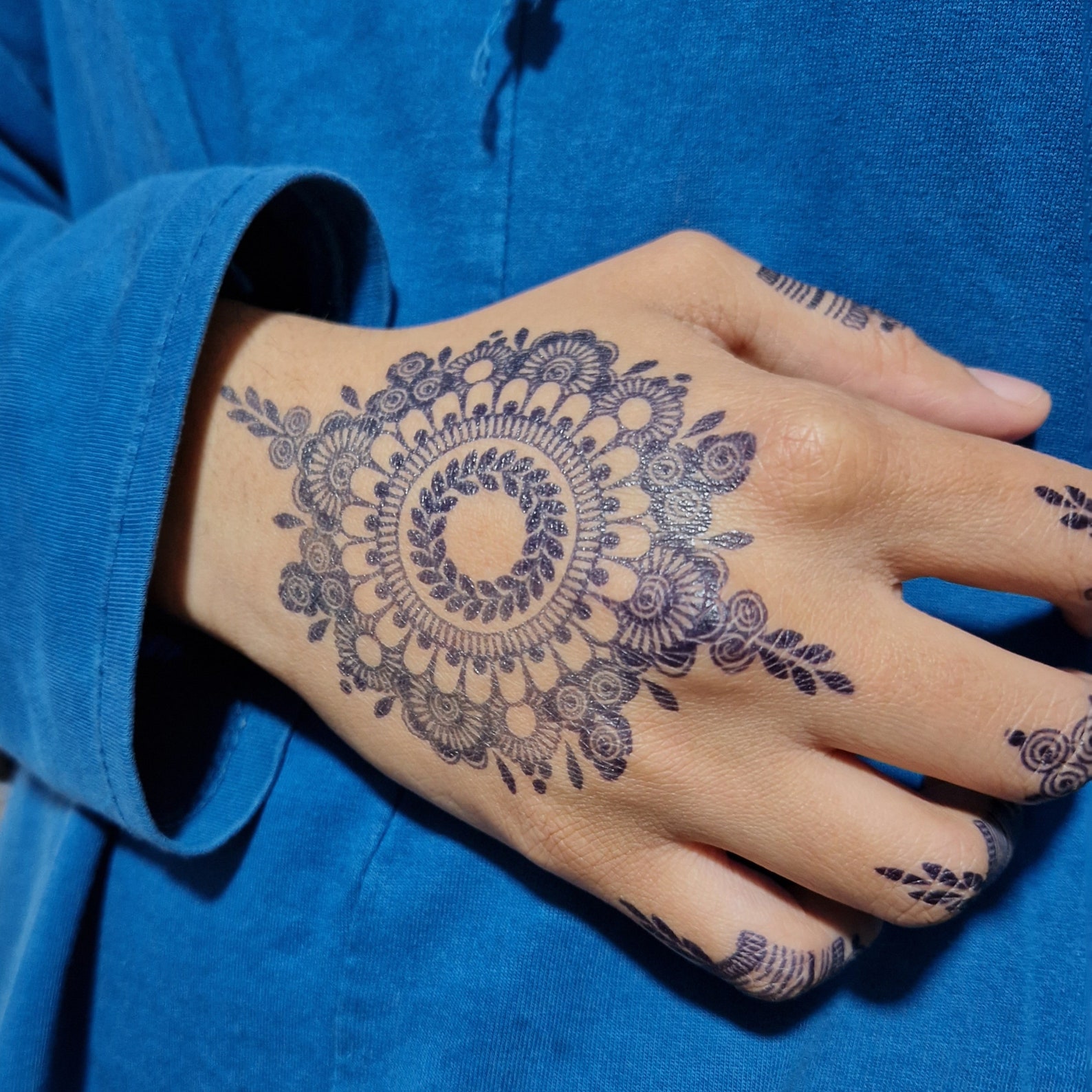 Semi-permanent Tattoo Jagua Gel Tattoo Sticker Bridal Mandala Vines ...