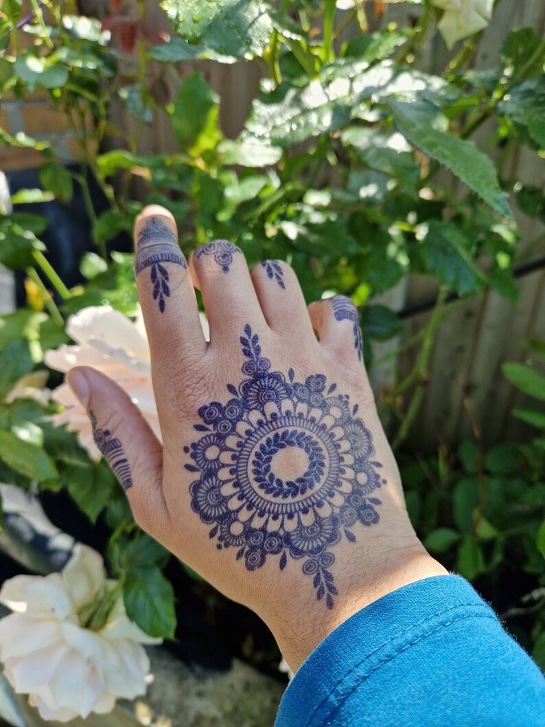 Semi-permanent Tattoo Jagua Gel Tattoo Sticker Bridal Mandala Vines ...