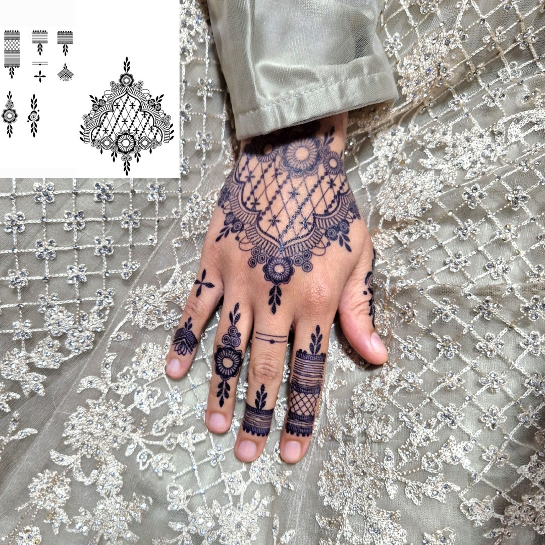 Natural Semi-permanent Tattoo Jagua Gel Tattoo Sticker Bridal Dome ...
