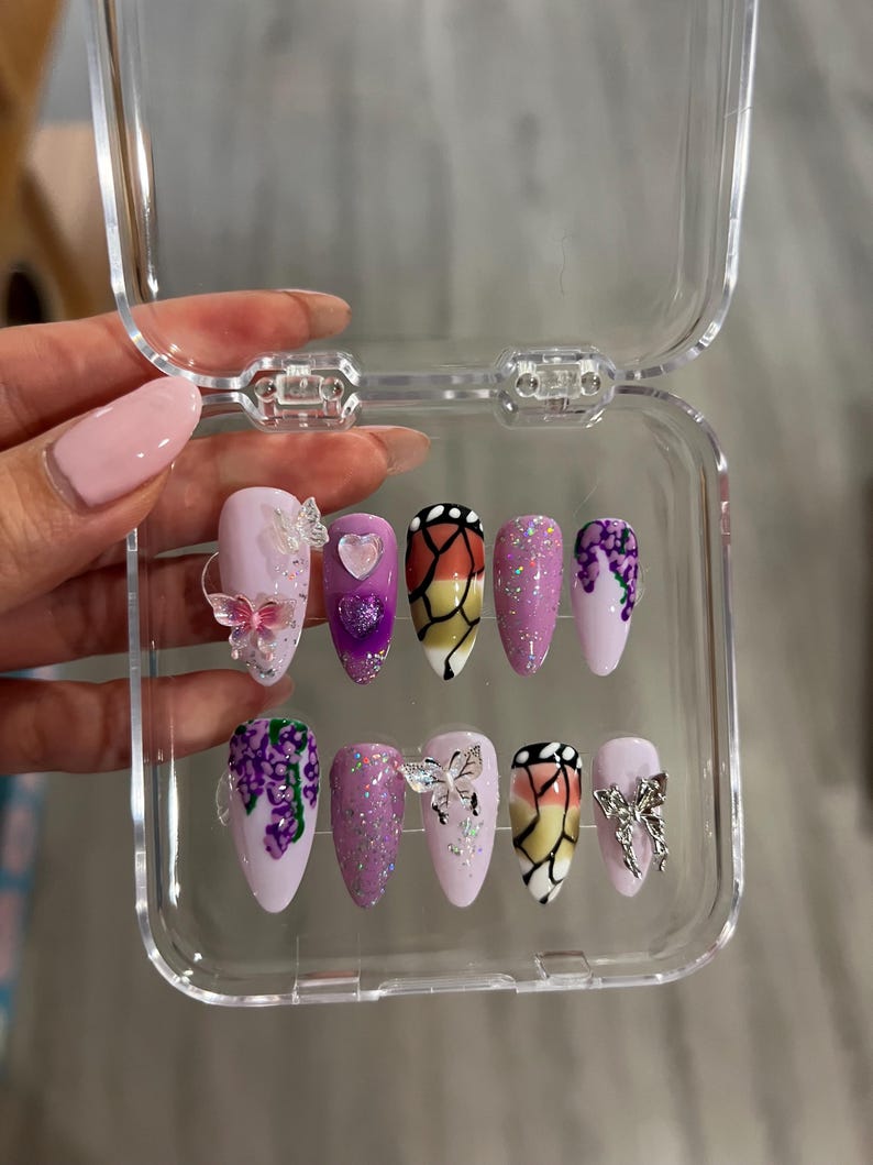 Demon Slayer Insect Hashira Shinobu Kocho Inspired Press on Nails - Etsy