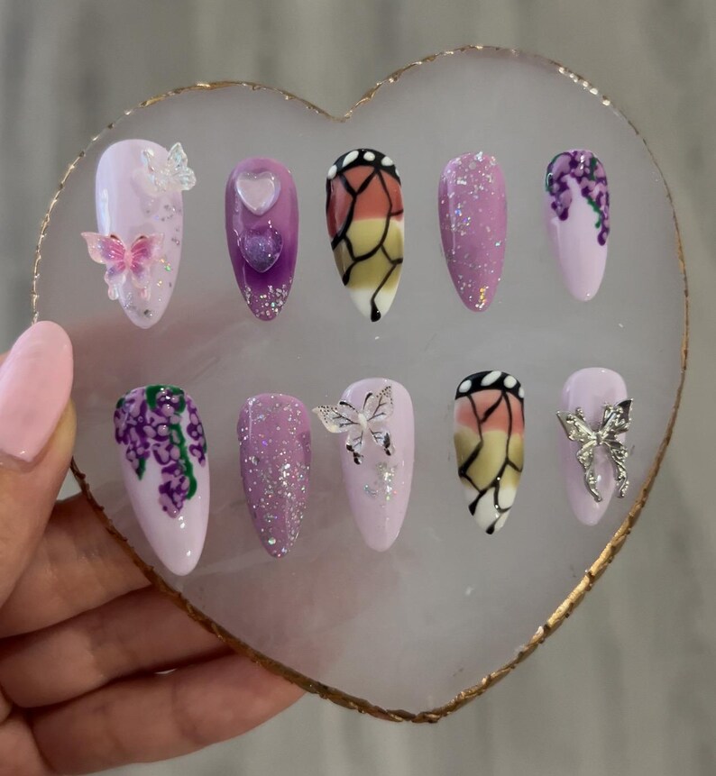 Demon Slayer Insect Hashira Shinobu Kocho Inspired Press on Nails - Etsy