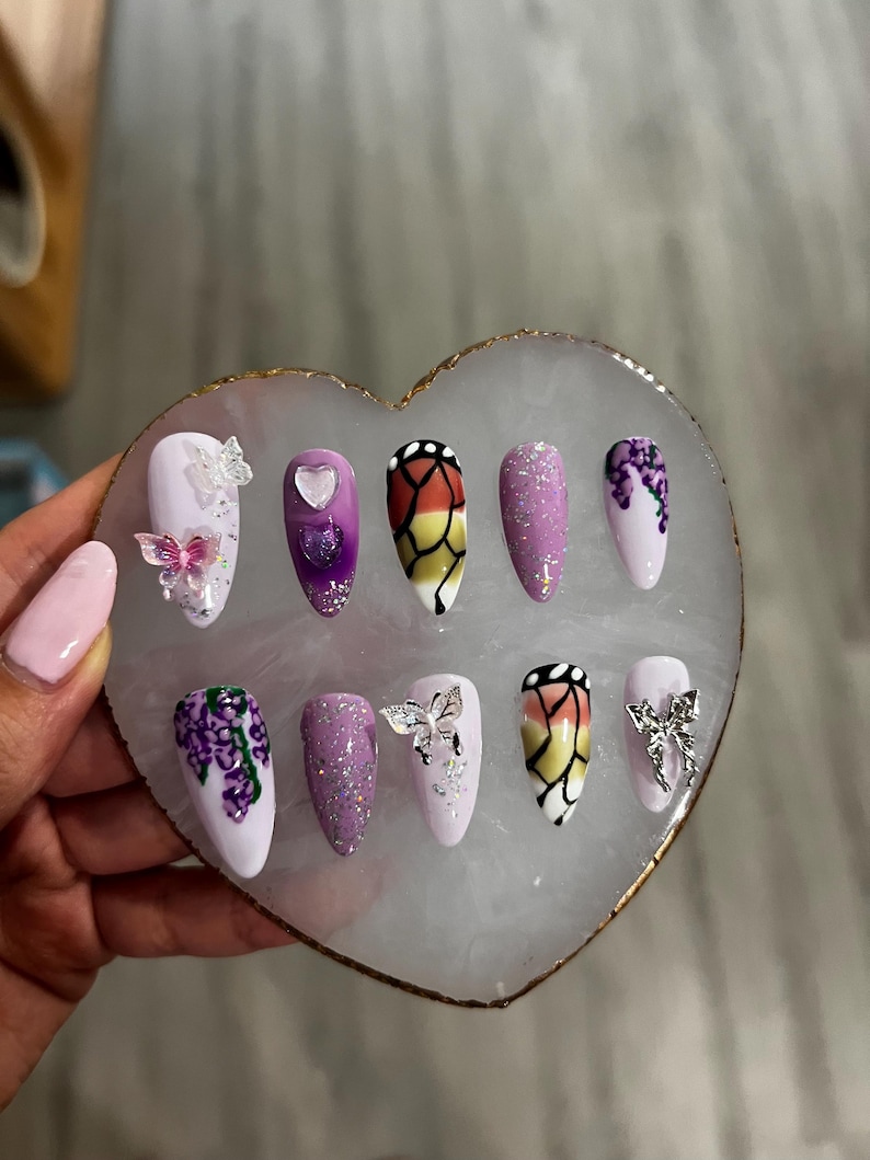 Demon Slayer Insect Hashira Shinobu Kocho Inspired Press on Nails - Etsy