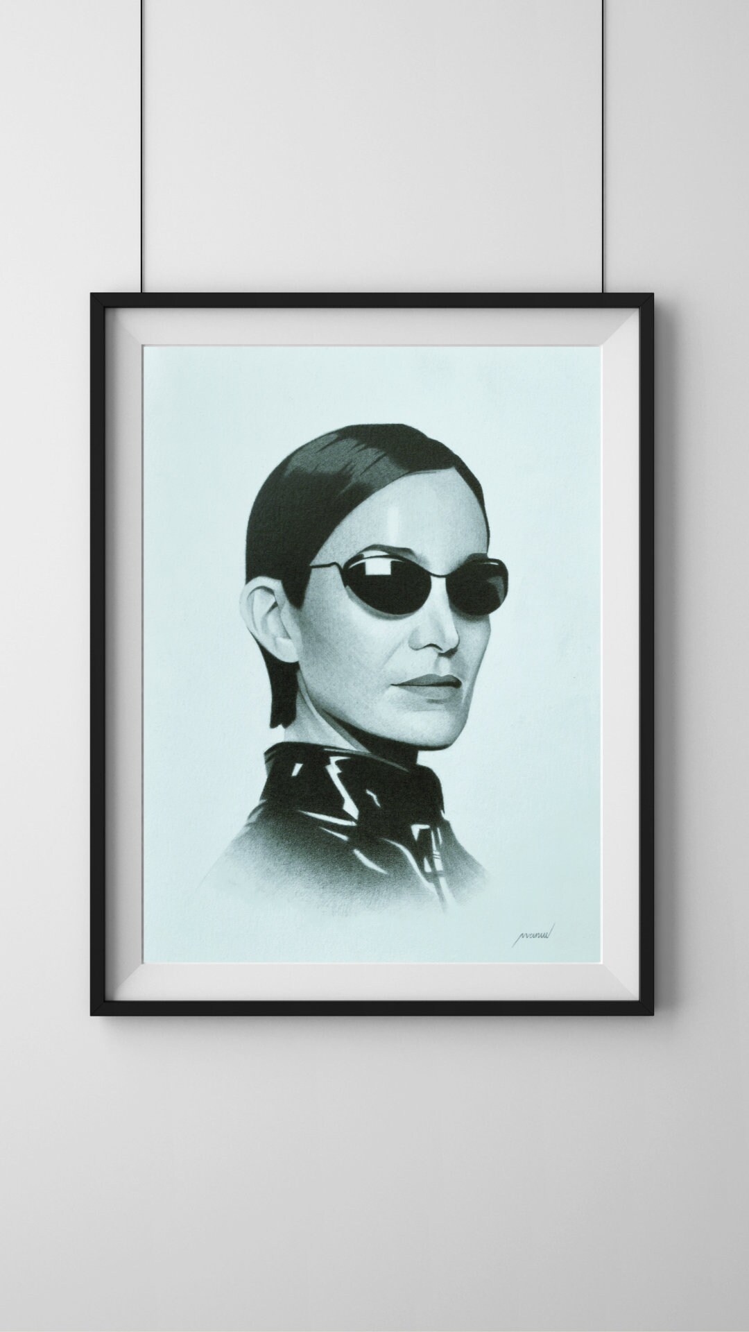 Realistic Portrait of Trinity in the Matrix Handmade Illustration, Fan ...