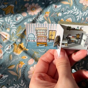 Mini Pop up Dollhouse Mini Pop up Book Miniature House Handmade Hand ...