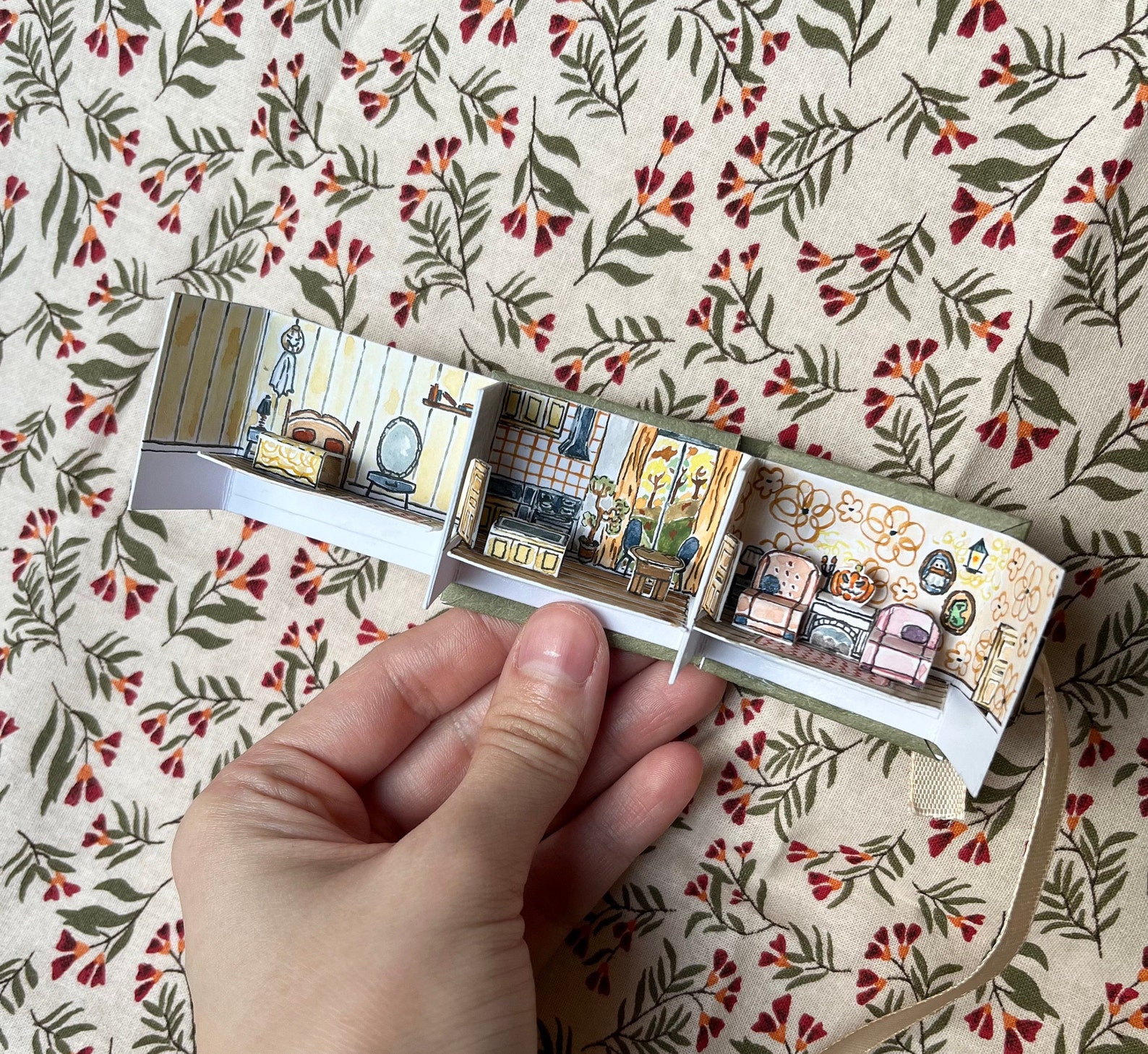 Custom Made Mini Pop up Dollhouse - Mini Pop up Book - Miniature House ...